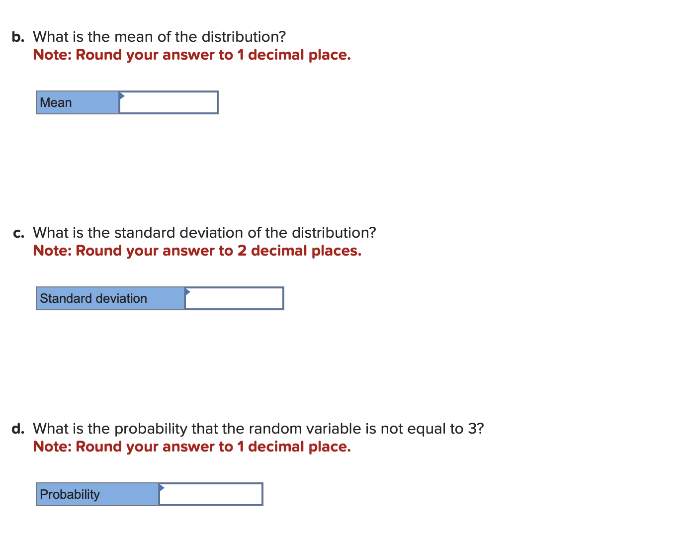 Solved Using the following discrete probability | Chegg.com