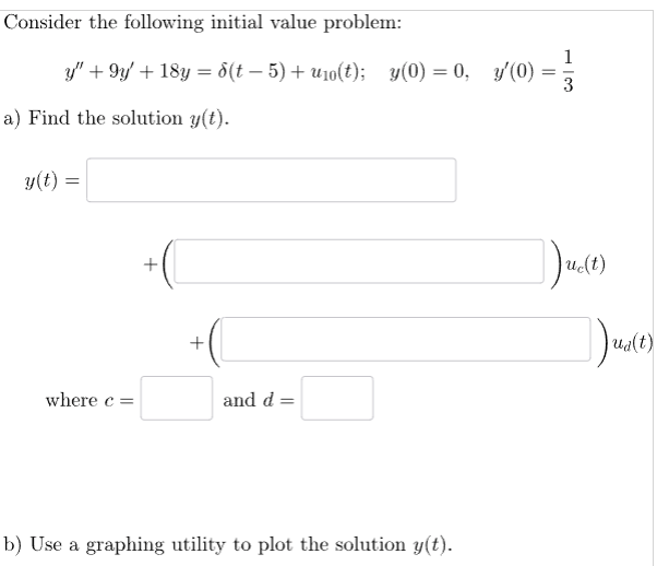 Solved Consider the following initial value | Chegg.com
