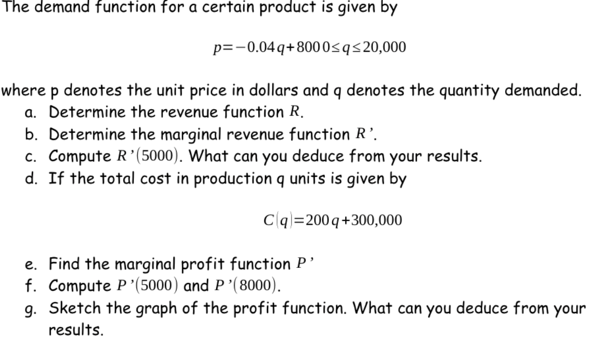 Solved The demand function for a certain product is given by | Chegg.com