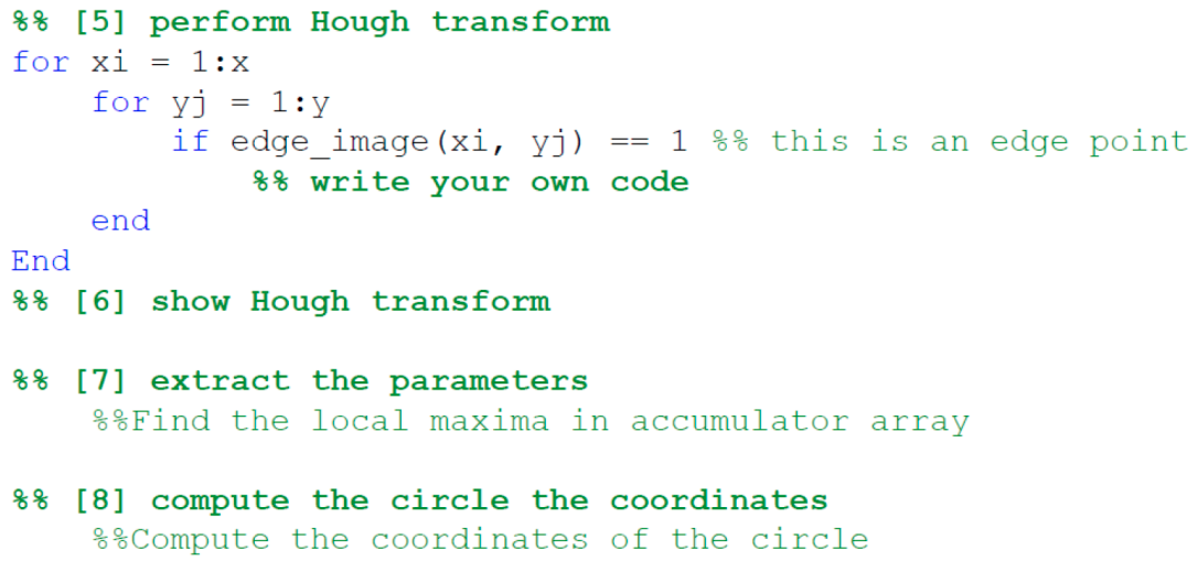 Implement a circle fitting algorithm using Hough | Chegg.com