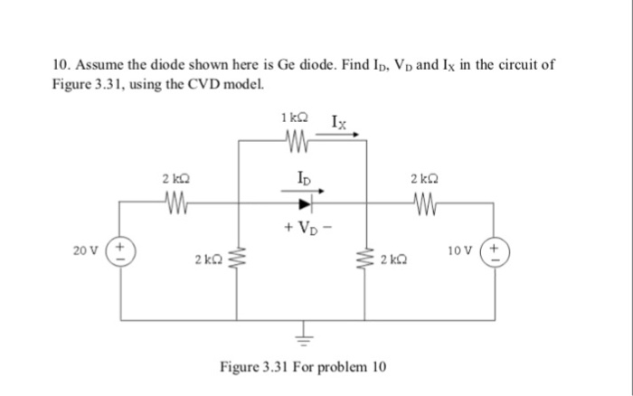 Solved 10. Assume the diode shown here is Ge diode. Find Ip, | Chegg.com
