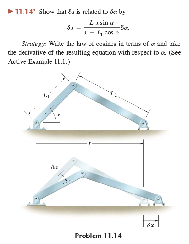 Solved 11.14∗ Show that δx is related to δα by | Chegg.com