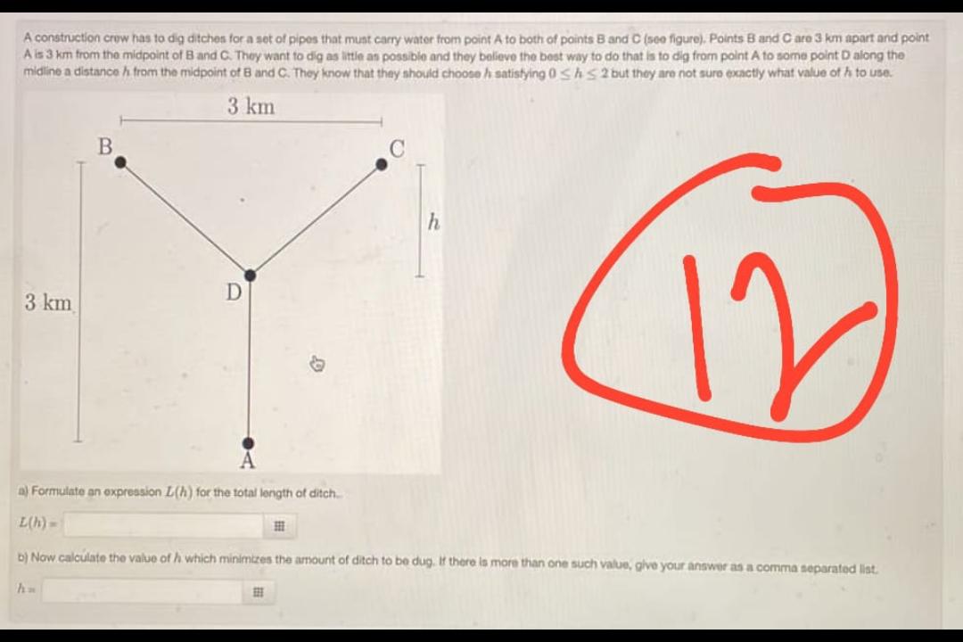Solved A construction crew has to dig ditches for a set of | Chegg.com