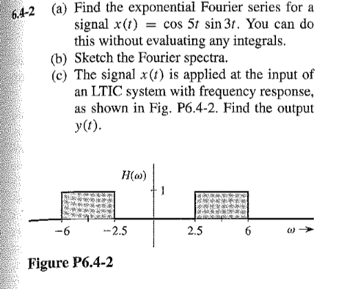 Solved 64-2(a) Find the exponential Fourier series for a | Chegg.com