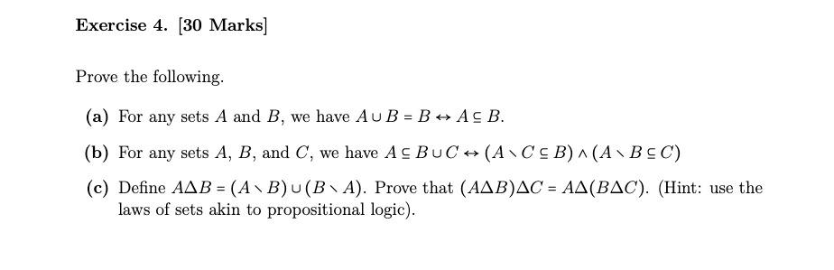 Solved Prove the following. (a) For any sets A and B, we | Chegg.com