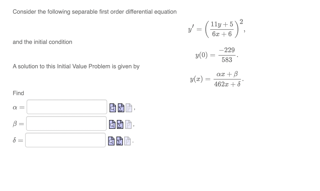 Solved Consider The Following Separable First Order