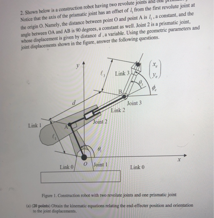 Solved 2. Shown below is a construction robot having two | Chegg.com