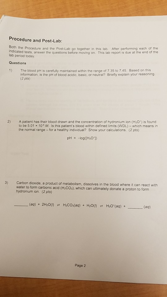 Solved Procedure and Post-Lab: both the Procedure and the | Chegg.com