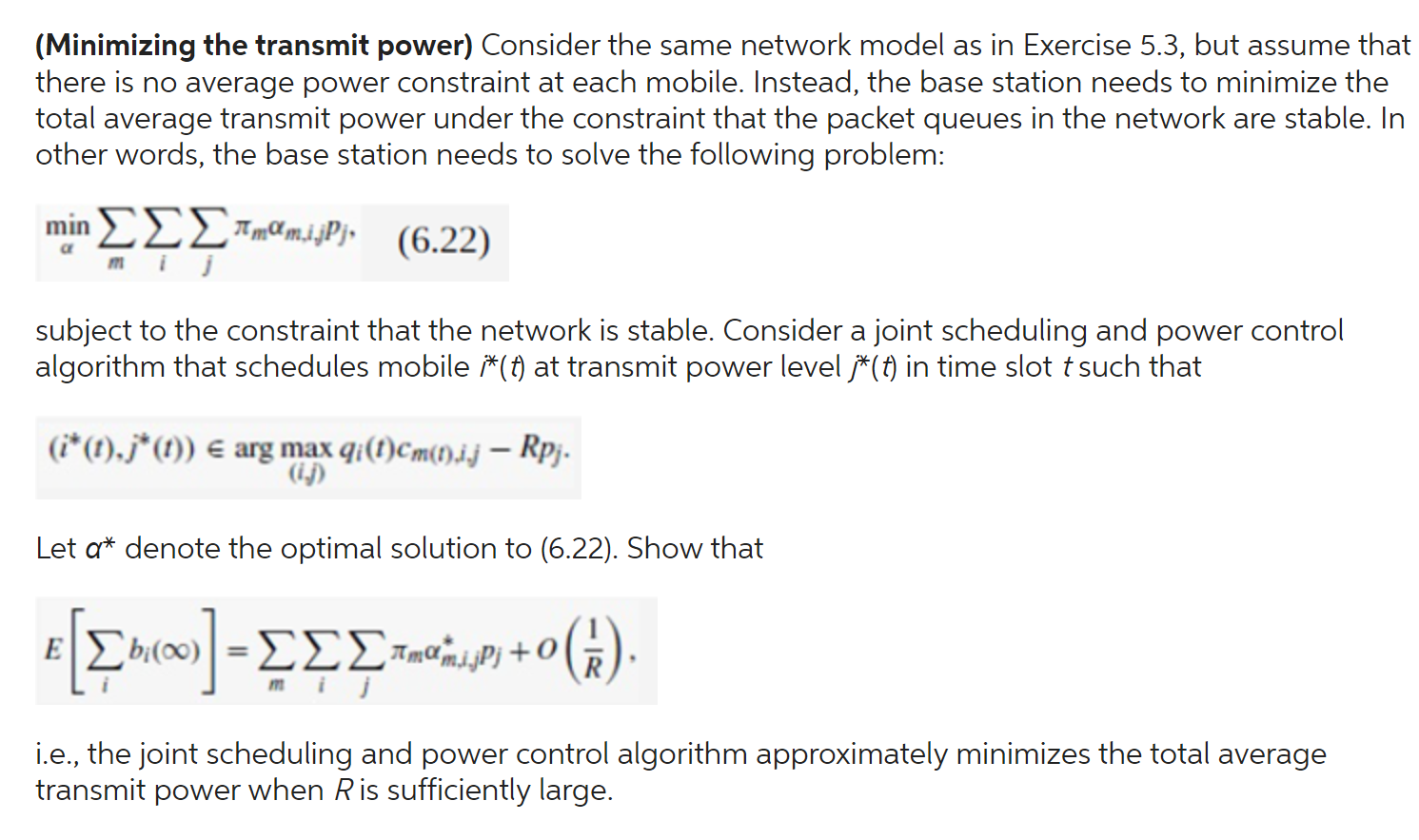 (Minimizing the transmit power) Consider the same | Chegg.com