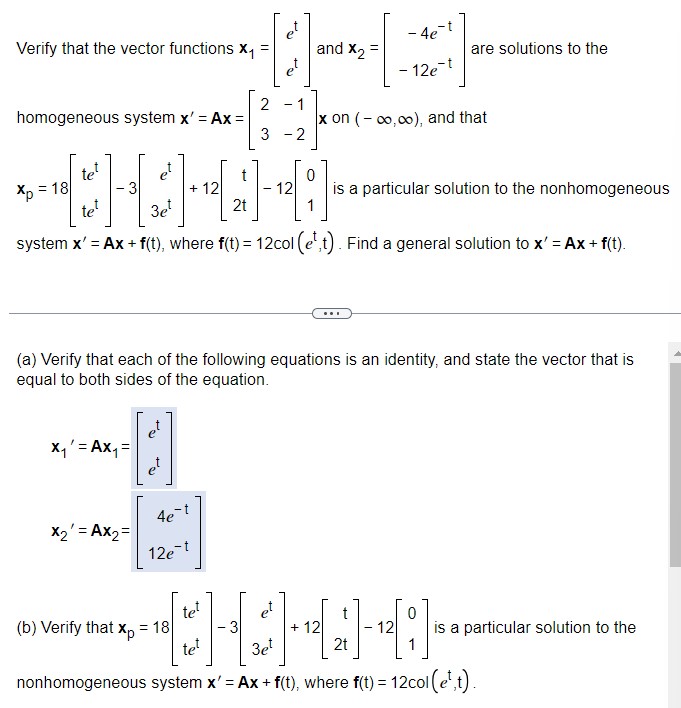 Solved Calculate Ax_p and find the general solution to x' = | Chegg.com