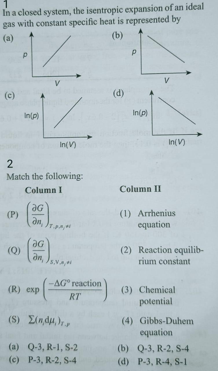Solved 1 In a closed system, the isentropic expansion of an | Chegg.com