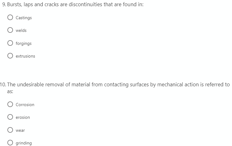 Solved 5. A discontinuity associated with metal overflow | Chegg.com