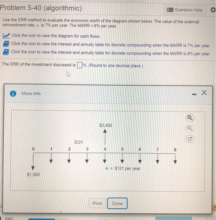 Solved Problem 5-40 (algorithmic) Question Help Use the ERR | Chegg.com