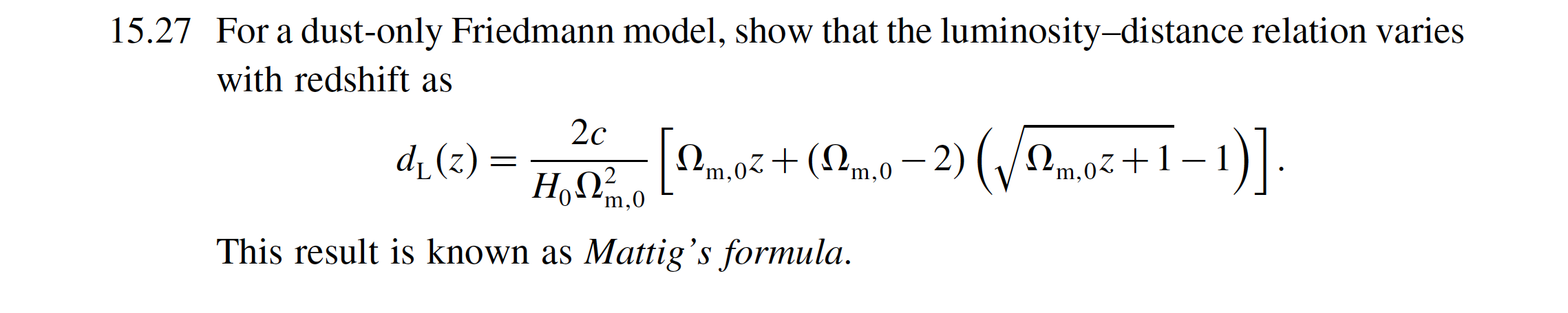 Solved .27 For a dust-only Friedmann model, show that the | Chegg.com