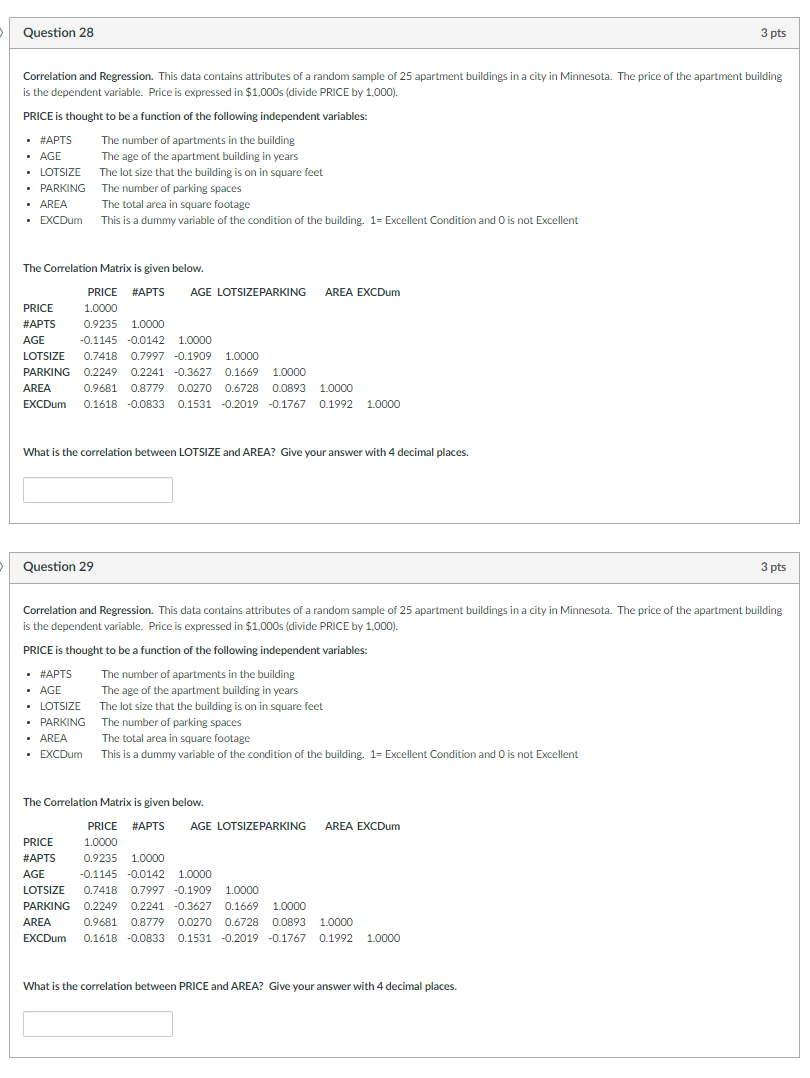 Solved Correlation and Regression. This data contains | Chegg.com