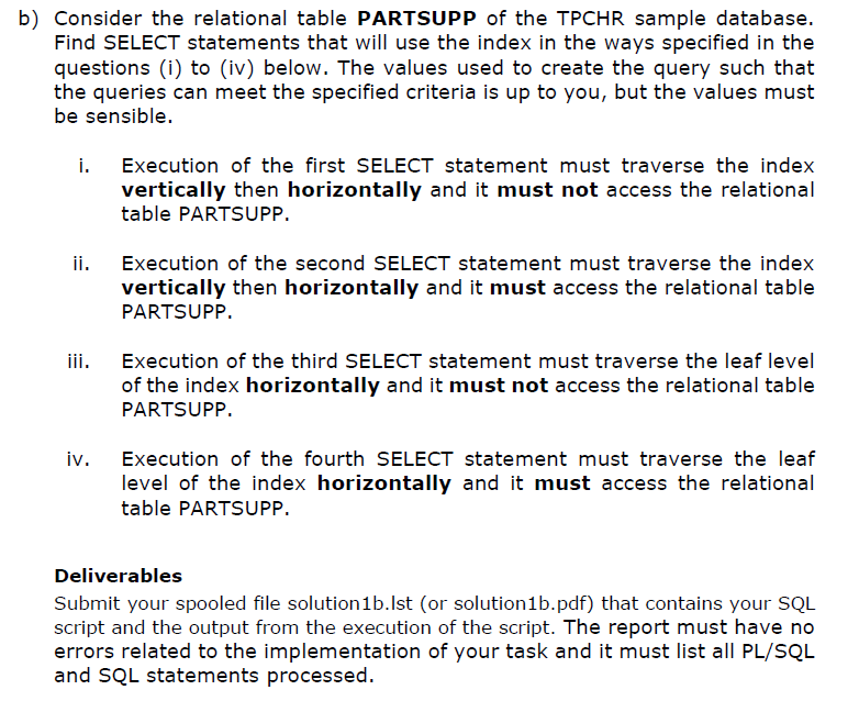 Solved TPC R benchmark databaseConsider the relational table | Chegg.com