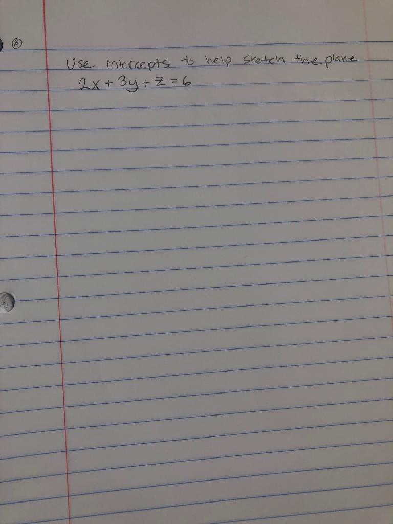 Solved Use intercepts to help Sketch the plane 2x + 3y + Z=6 | Chegg.com