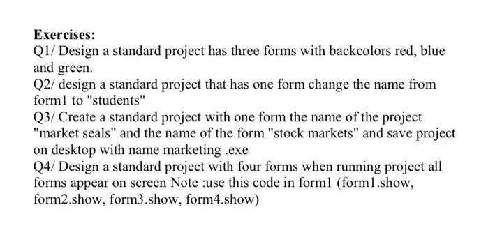 Solved Exercises: Q1/ Design a standard project has three | Chegg.com