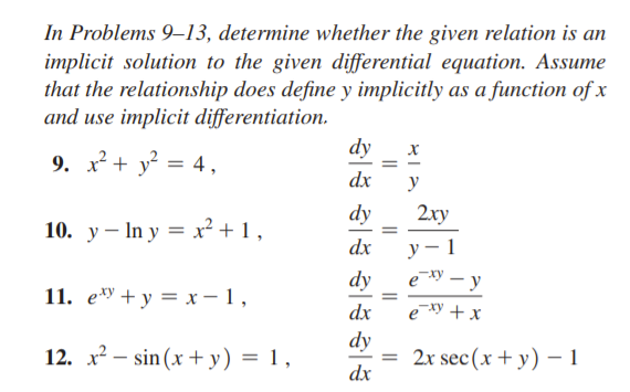 Solved II In Problems 9–13, determine whether the given | Chegg.com