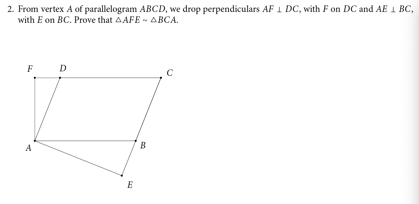Solved 2. From vertex A of parallelogram ABCD, we drop | Chegg.com