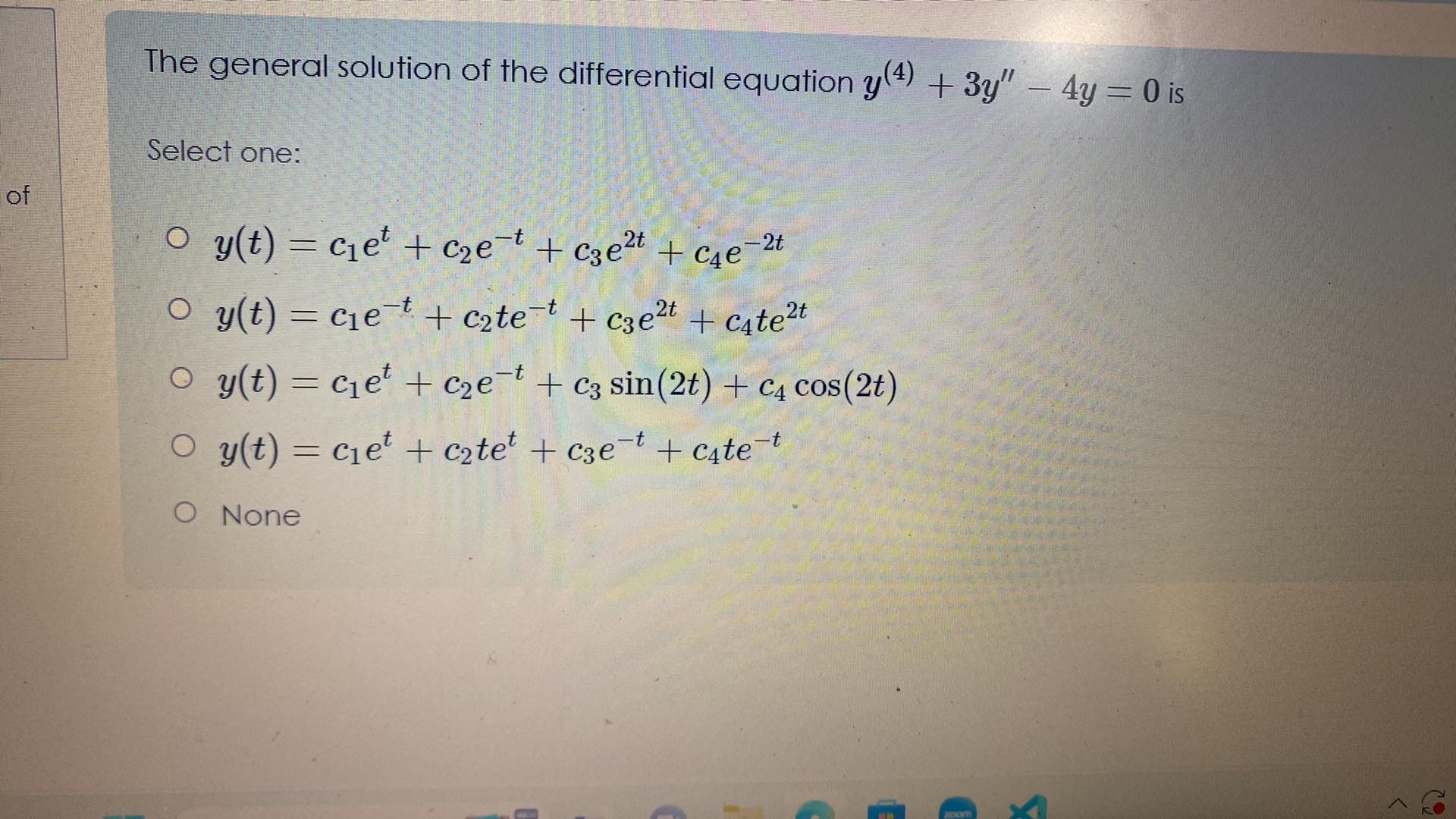 Solved The general solution of the differential equation | Chegg.com