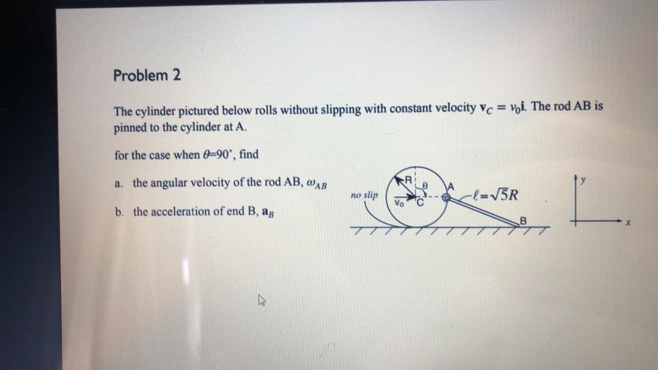 Solved Problem 2 The cylinder pictured below rolls without | Chegg.com