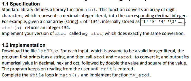 Solved 1.1 Specification Standard library defines a library | Chegg.com