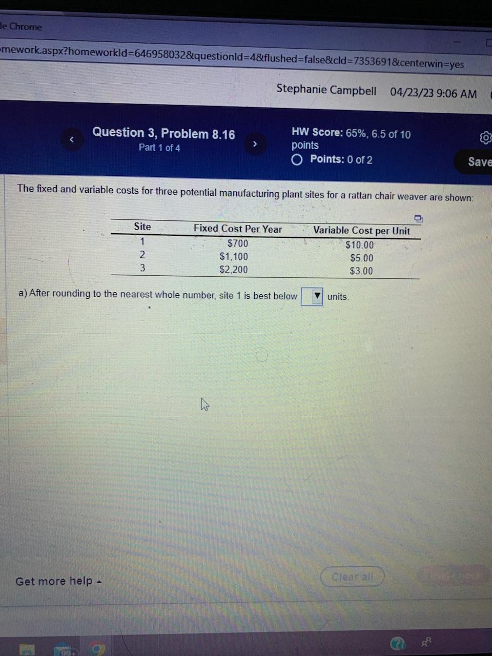 Solved The fixed and variable costs for three potential | Chegg.com