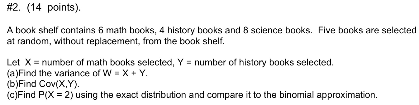 Solved A book shelf contains 6 math books, 4 history books | Chegg.com