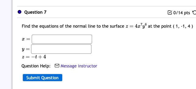 Solved Question 7 0/14 pts Find the equations of the normal | Chegg.com