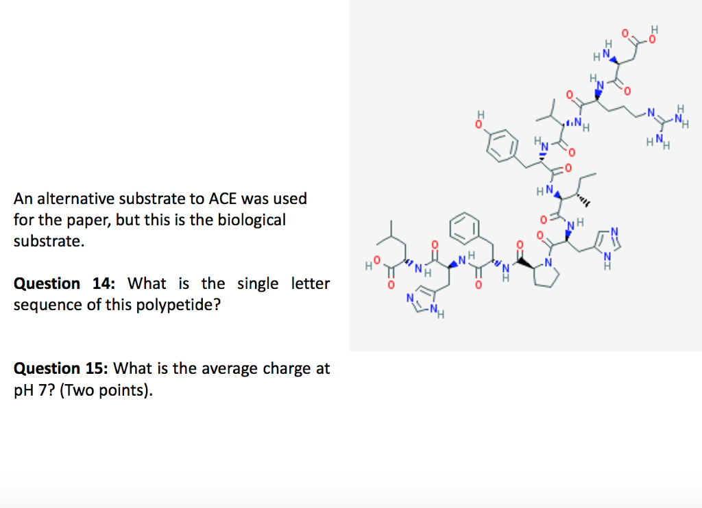 Solved 0 N+ H N An alternative substrate to ACE was used for | Chegg.com