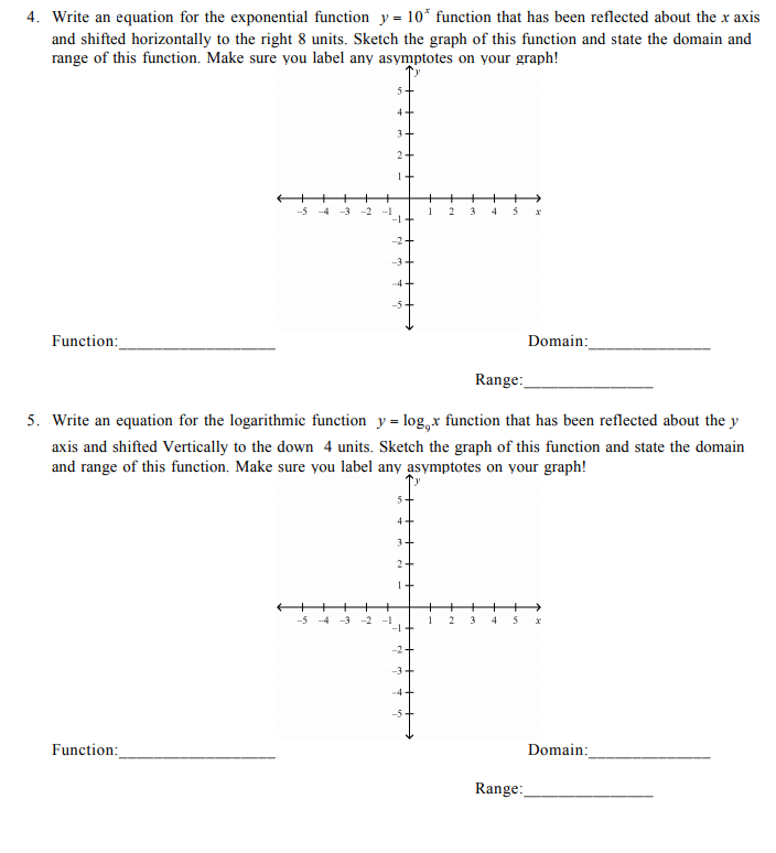 Solved 4. Write an equation for the exponential function y = | Chegg.com