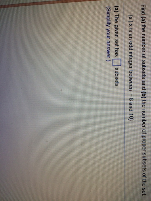 Solved Find A The Number Of Subsets And B The Number Of