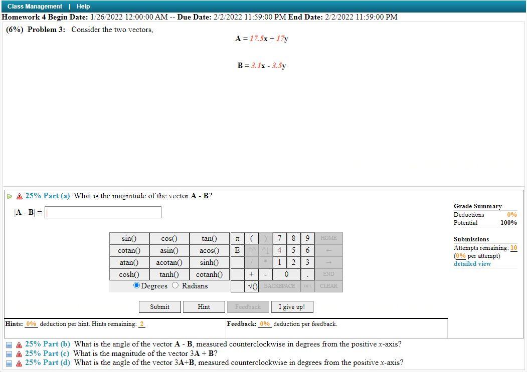 Solved Class Management | Help Homework 4 Begin Date: | Chegg.com