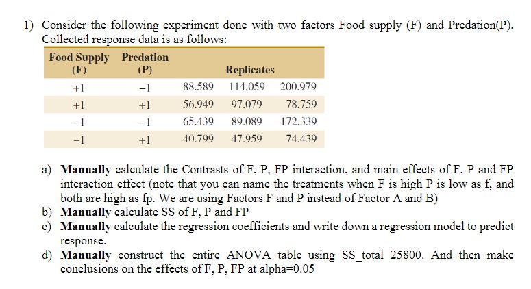 Consider the following experiment done with two | Chegg.com