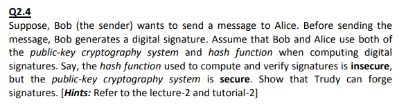 02.4 Suppose, Bob (the sender) wants to send a | Chegg.com