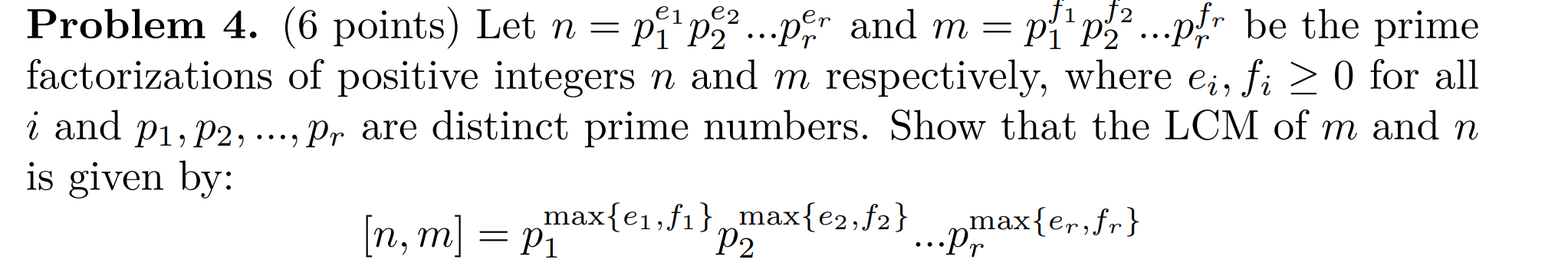 Solved ei e2 Problem 4. (6 points) Let n = P1 P2 por and m = | Chegg.com
