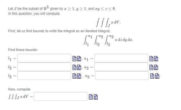 Solved Let J be the subset of R3 given by 1 > 1, y> 1, and | Chegg.com