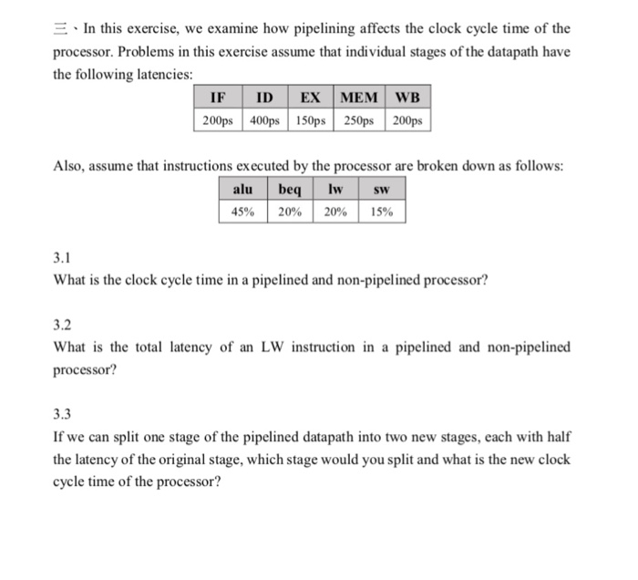 Solved 、In this exercise, we examine how pipelining affects | Chegg.com