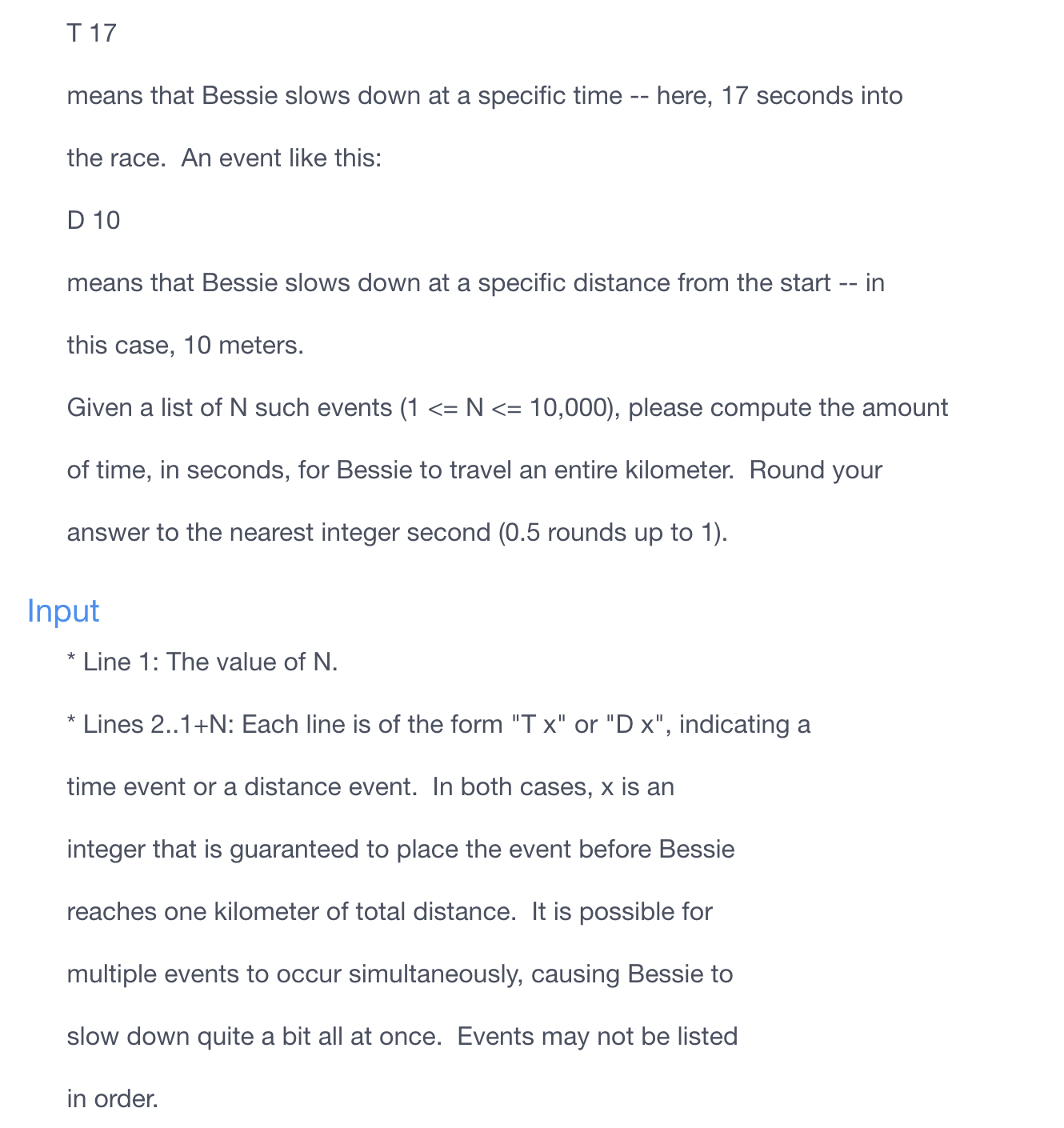 Solved escription Bessie the cow is competing in a | Chegg.com