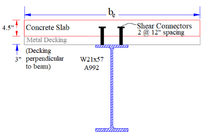 Solved be 4.5 Shear Connectors 2 @ 12" spacing 1 I Concrete | Chegg.com