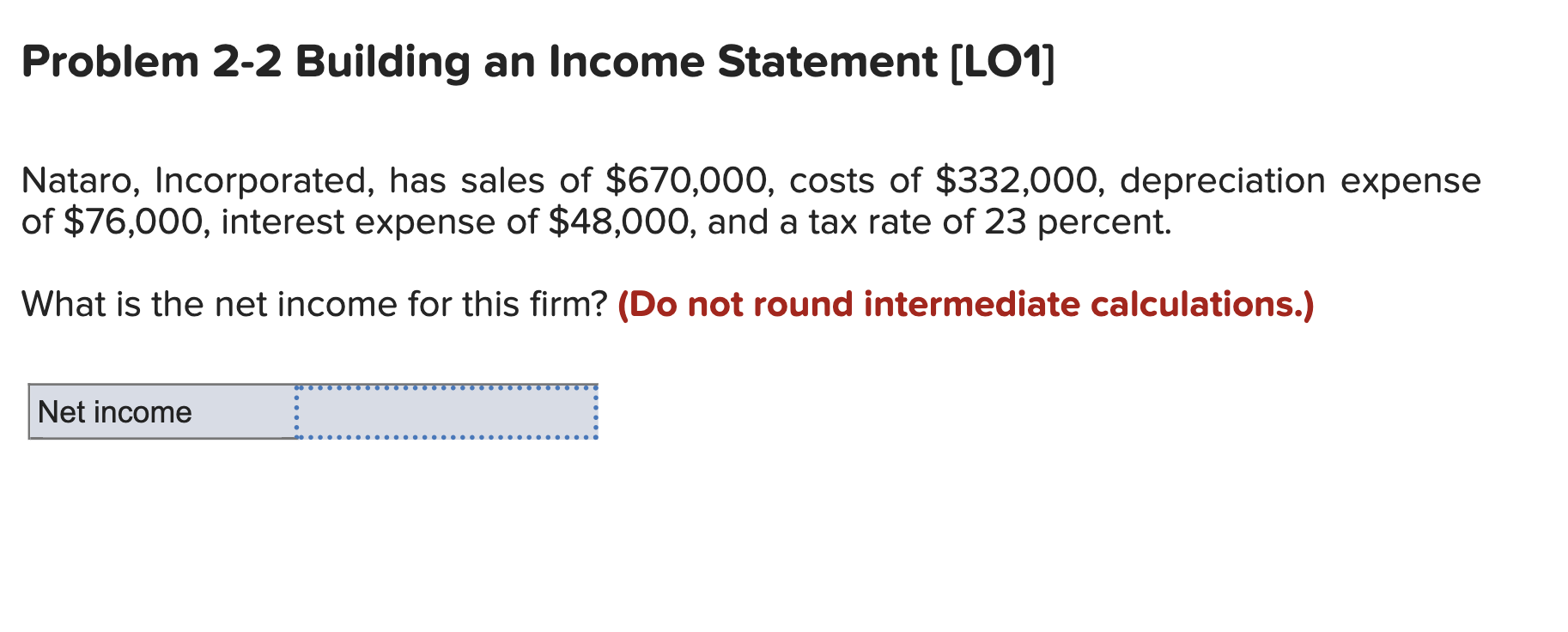 Solved Problem 2-2 Building an Income Statement [LO1] | Chegg.com