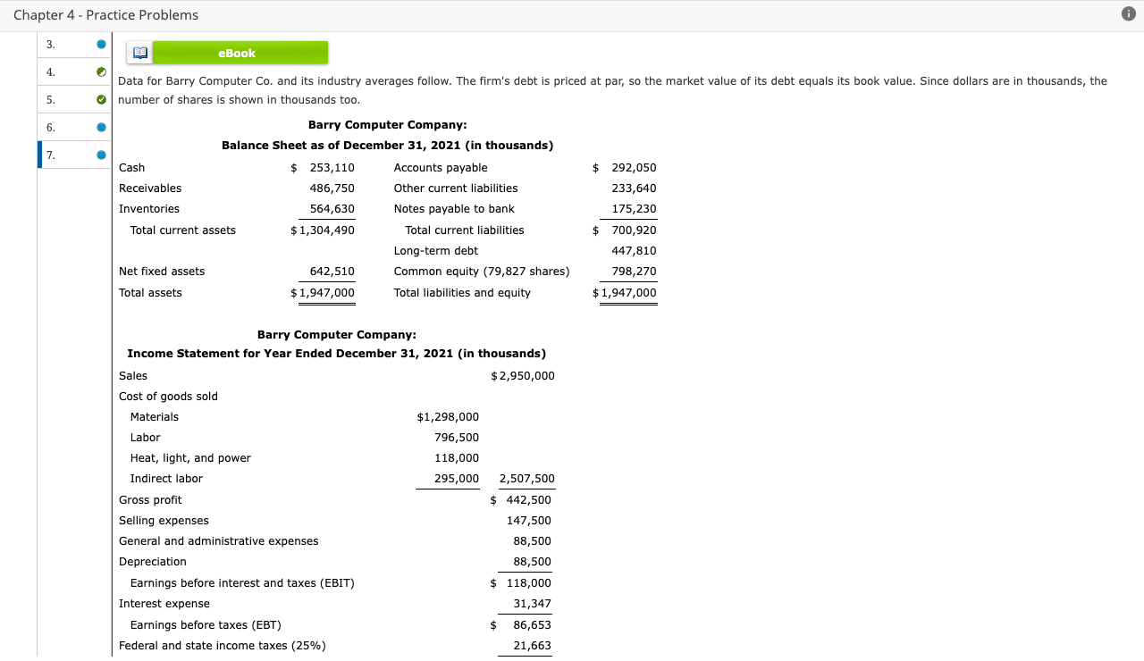 Solved Chapter 4 - Practice Problems \begin{tabular}{|ll|} | Chegg.com
