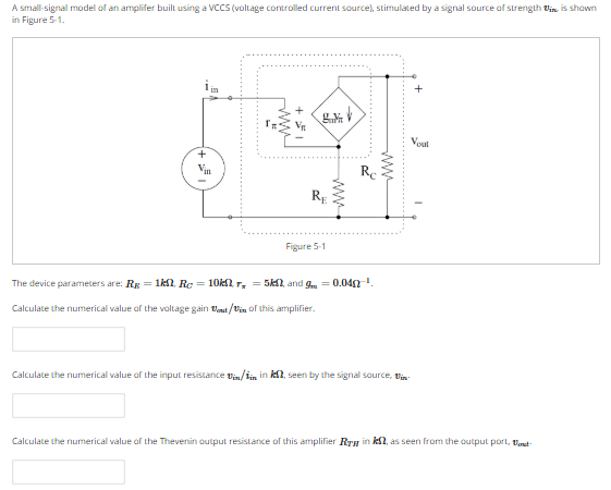 Solved A small-signal model of an amplifer built using a | Chegg.com Solved A small-signal model of an amplifer built using a | Chegg.com