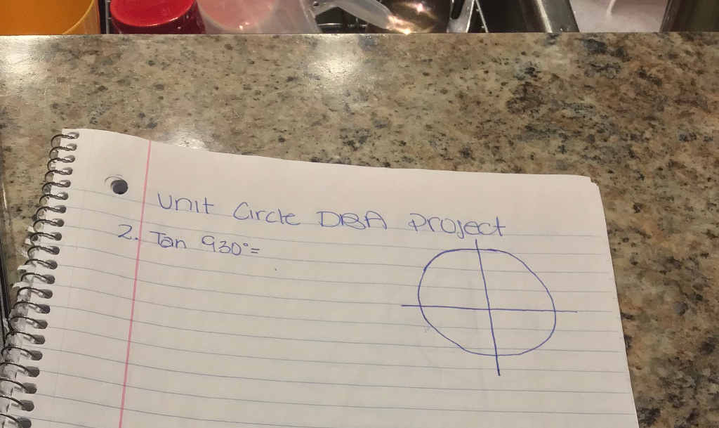Solved unit Circle DBA project 2. Tan 930°= | Chegg.com