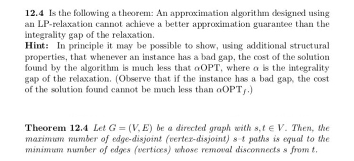 Solved 12.4 Is the following a theorem: An approximation | Chegg.com