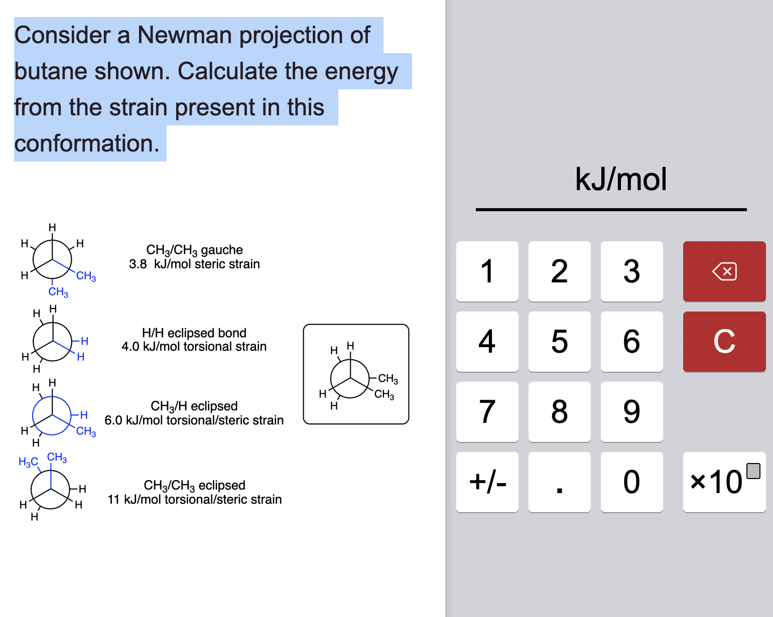 Solved Consider a Newman projection of butane shown. | Chegg.com
