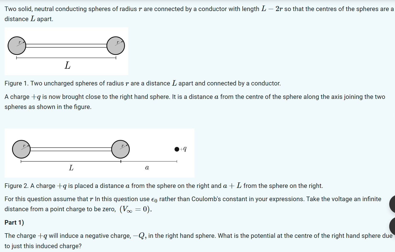 Solved Two solid, neutral conducting spheres of radius r are | Chegg.com