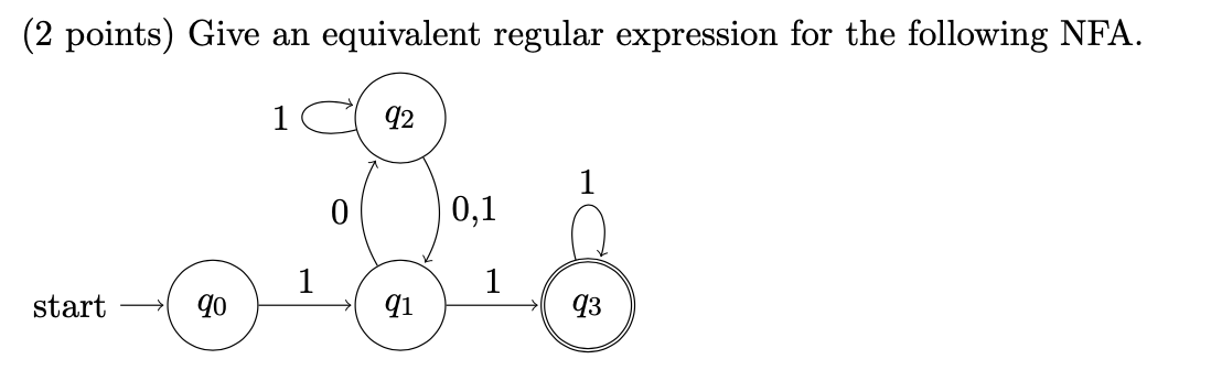 Solved (2 points) Give an equivalent regular expression for | Chegg.com