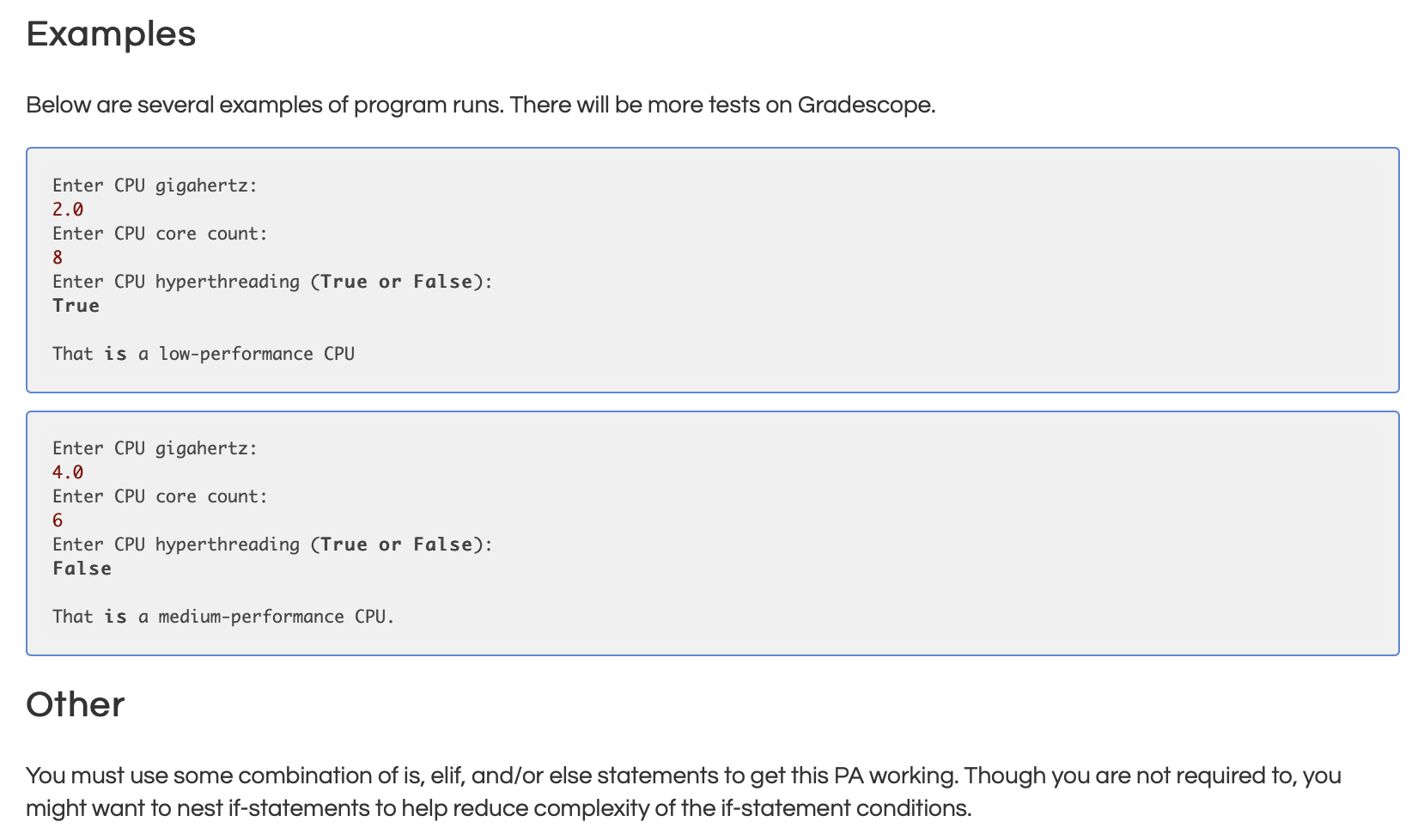 Solved If coding: You must use some combination of if, elif, | Chegg.com